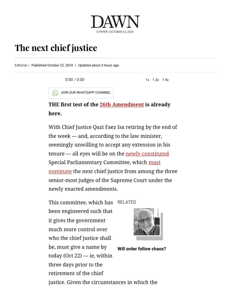 The Next Chief Justice - Newspaper | PDF | Legal Documents | Government