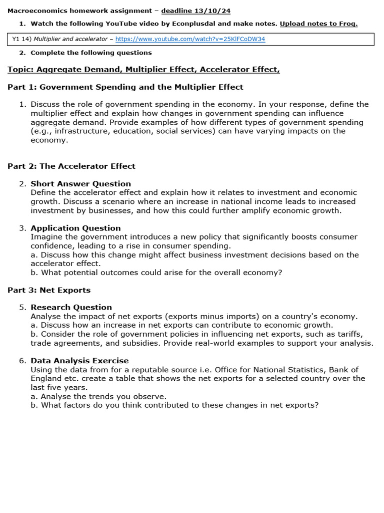 Aggregate Demand Unpacking The Multiplier and Accelerator Effects - 1 ...