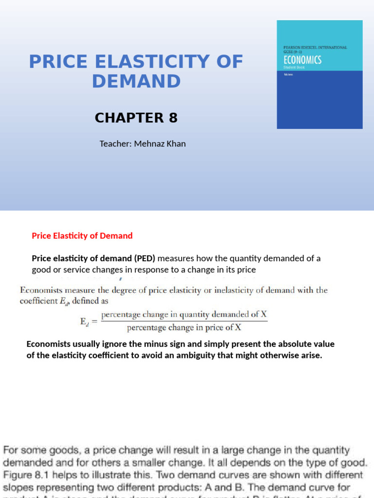 Lecture 4.price Elasticity of Demand and Supply | PDF | Demand | Price ... Lecture 4.price Elasticity of Demand and Supply | PDF | Demand | Price ...