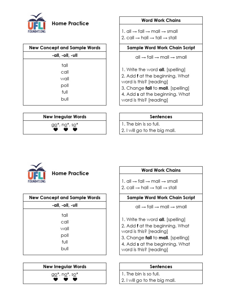 43 HomePractice UFLI-Foundations | PDF