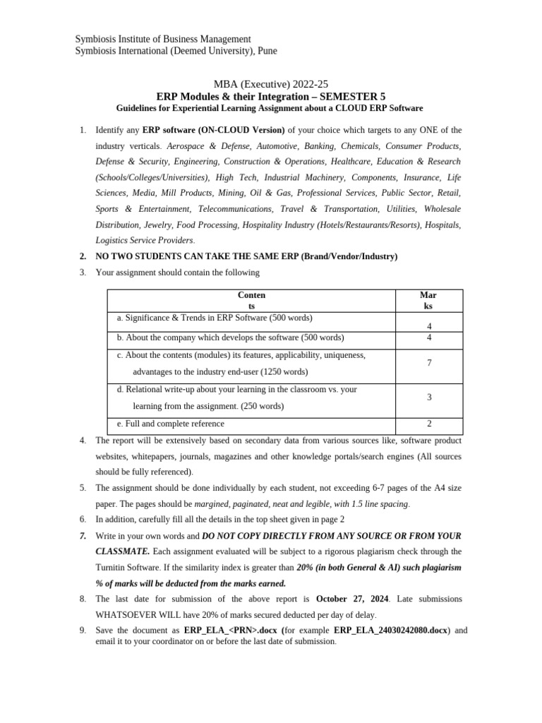 Exp Learning Assignment on Cloup-ERP-Oct2024 | PDF | Enterprise ...