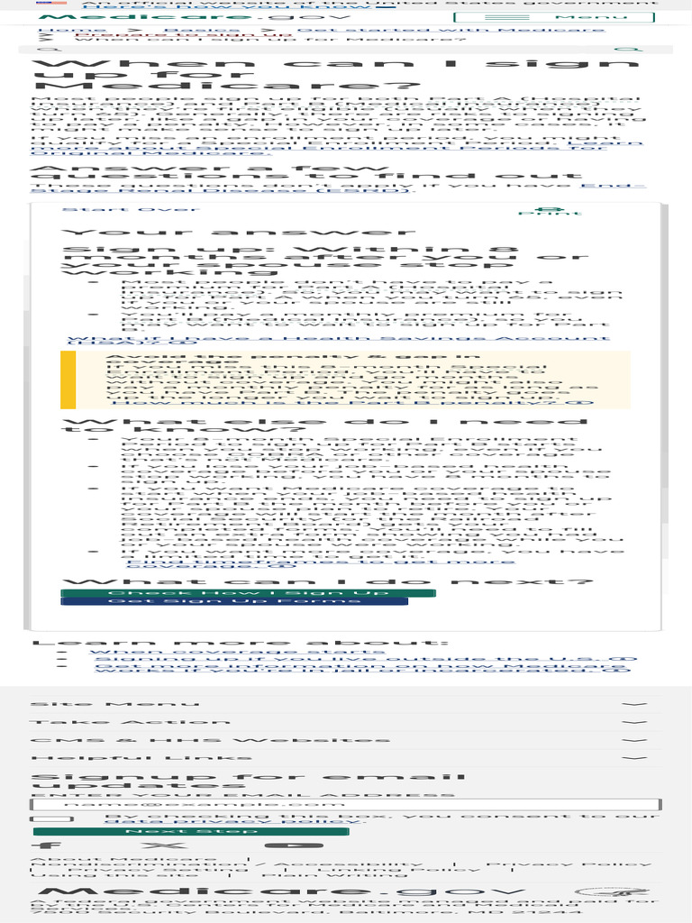 Medicare Sign-Up Timing Guide | PDF | Medicare (United States) | Health ...
