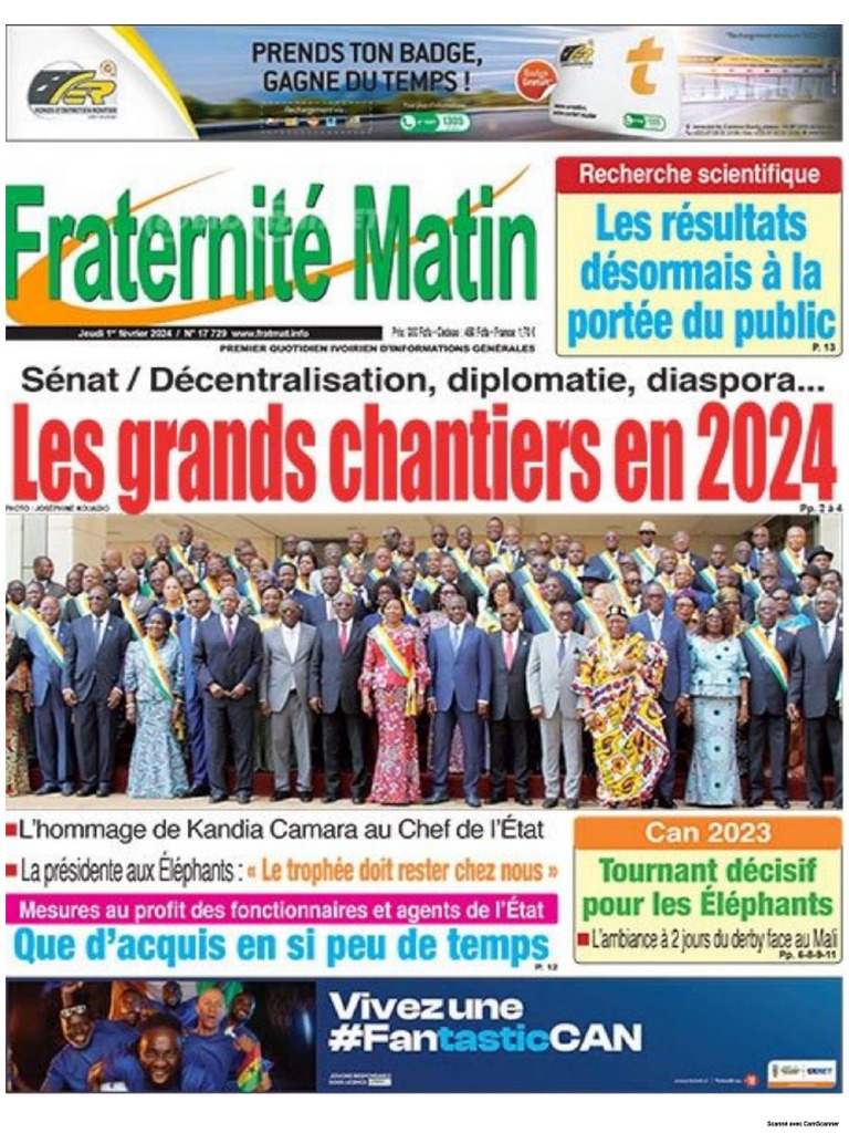 Les Titres Du Jeudi 1er Février 2024. | PDF