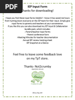 Parent IEP Input Form | PDF