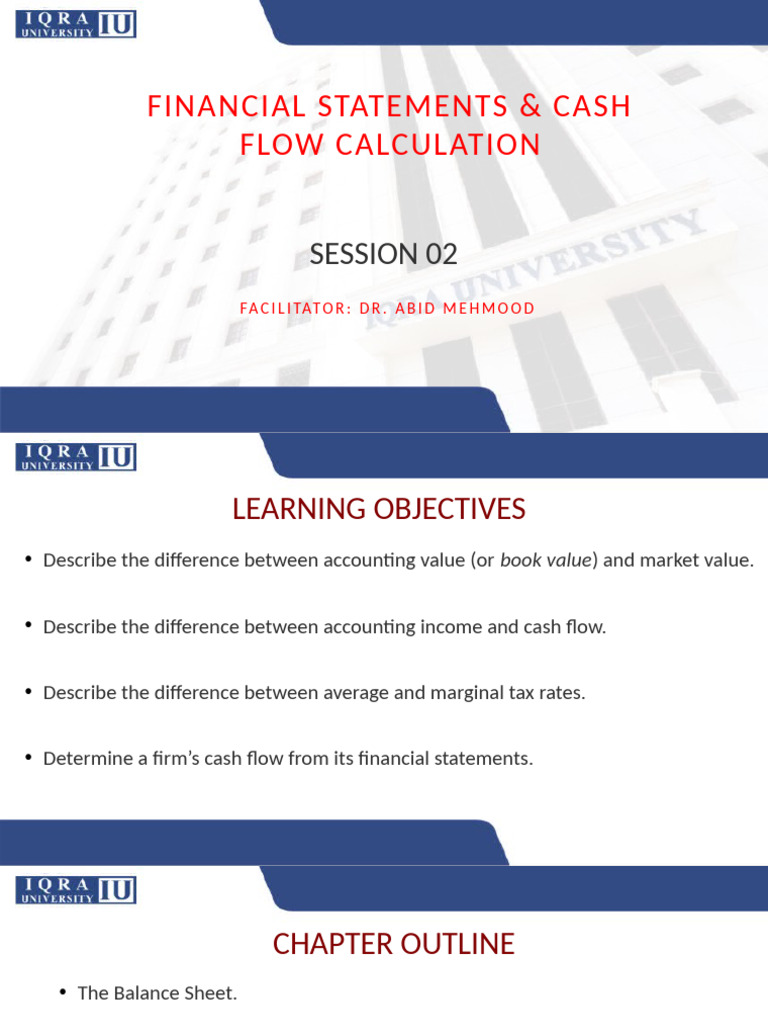 Lecture 02 (Financial Statements & Cash Flow Calculation) | PDF ...