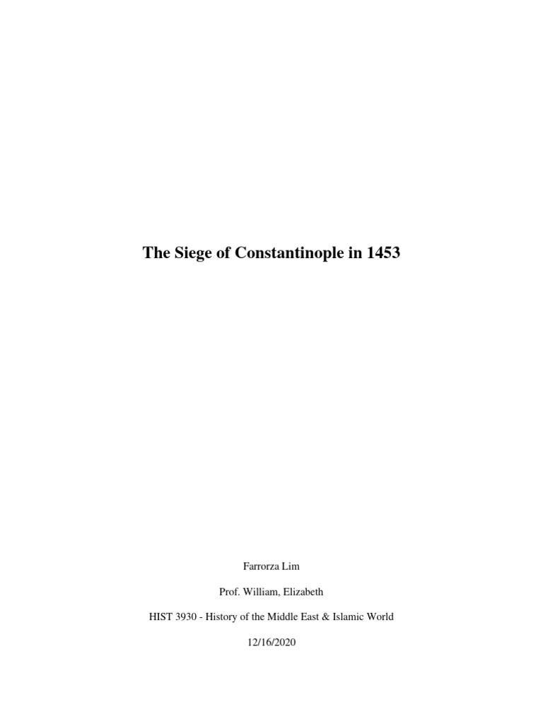 Siege of Constantinople: 1453 Conquest | PDF | Constantinople ...