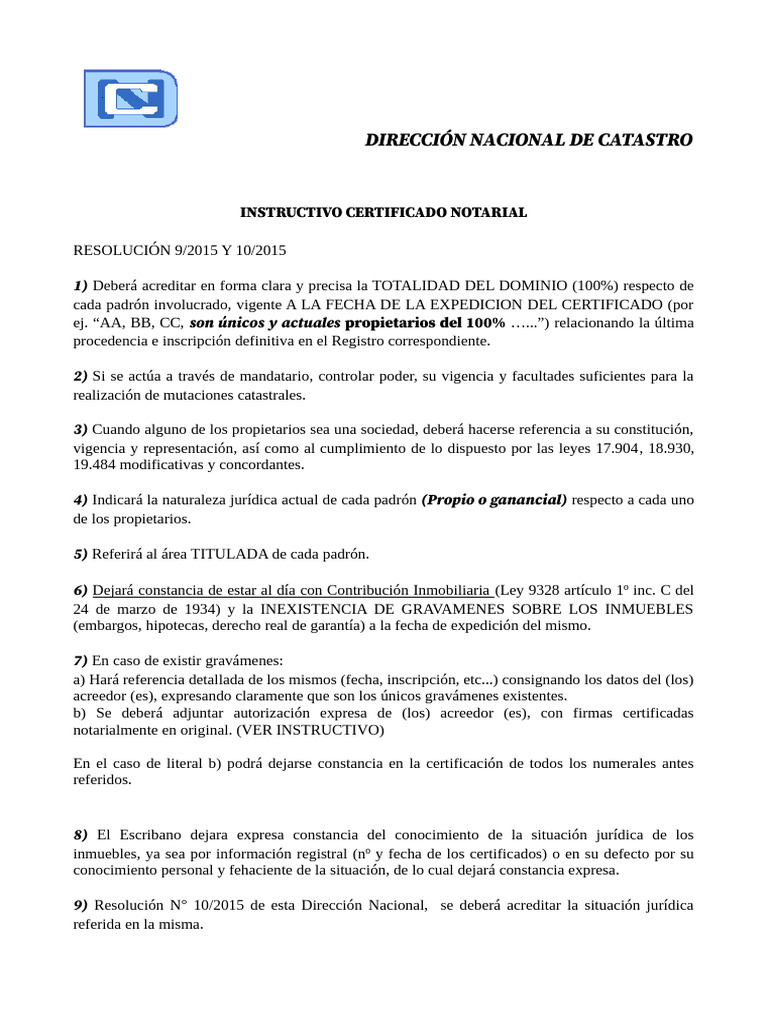 Instructivo Certificado Notarial Modificaciones Prediales | PDF | Justicia | Crimen y violencia