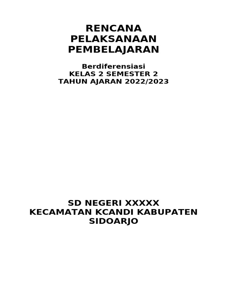 Contoh RPP Pembelajaran Berdiferensiasi Pjok | PDF