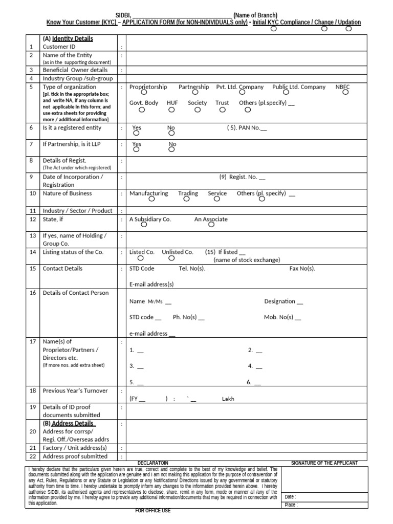 Non Individual Kyc Form | PDF | Justice | Crime & Violence Non Individual Kyc Form | PDF | Justice | Crime & Violence