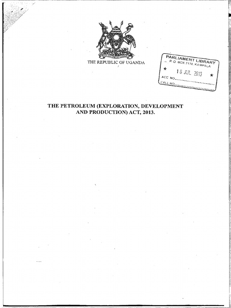 The Petroleum (Exploration Development and Production) Act, 2013 | PDF
