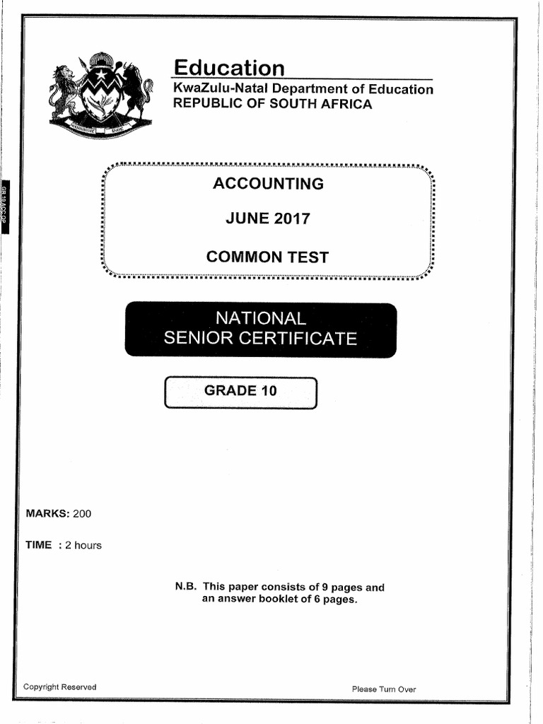 2017 June Acc QP Memo | PDF