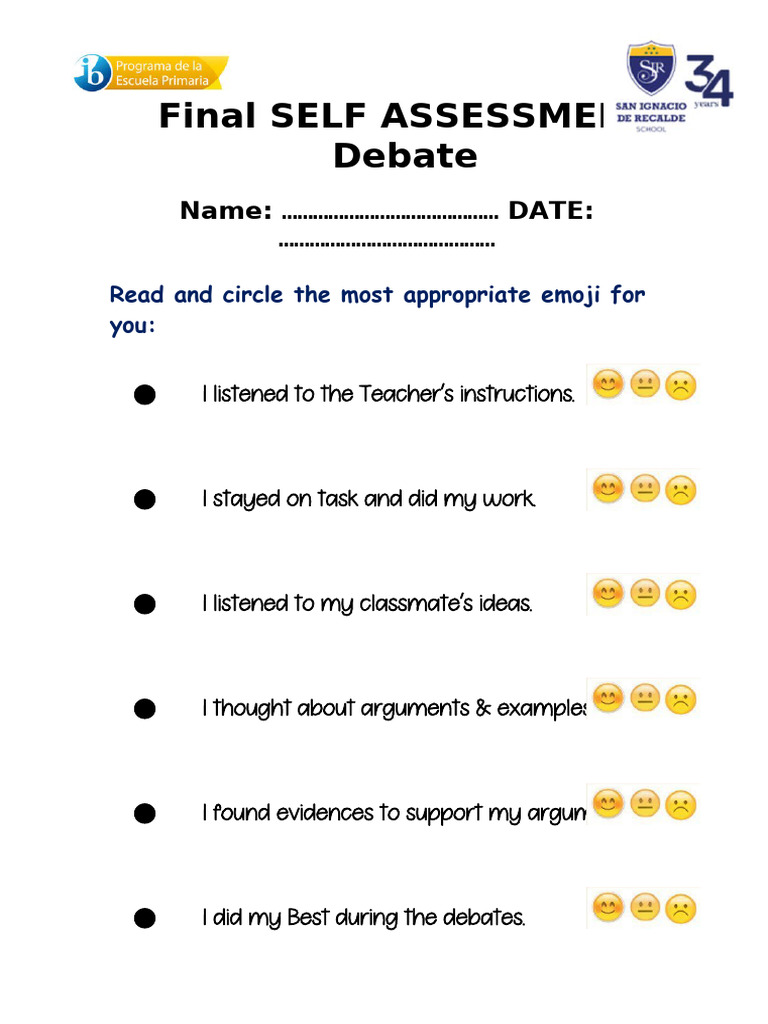 Debate - Final Self Assessment | PDF