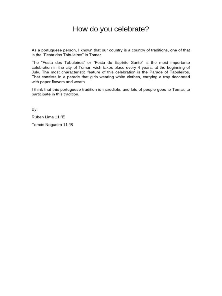 How Do You Celebrate | PDF