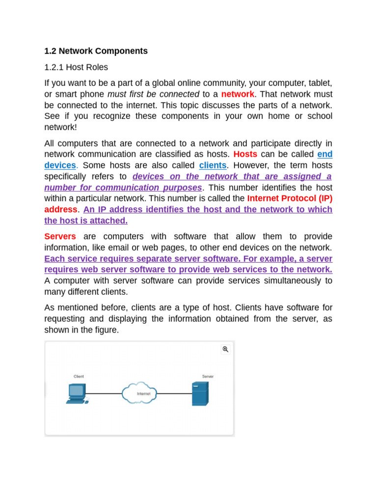 1.2 Networks Components and 1.3 | PDF | Computer Network | World Wide Web