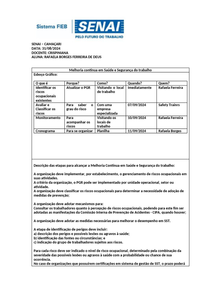 Anexo 1 Modelo de Parecer técnico para melhoria contínua | PDF ...