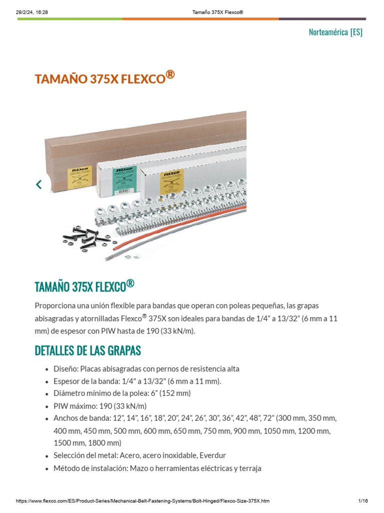 Tamaño 375X Flexco® | PDF