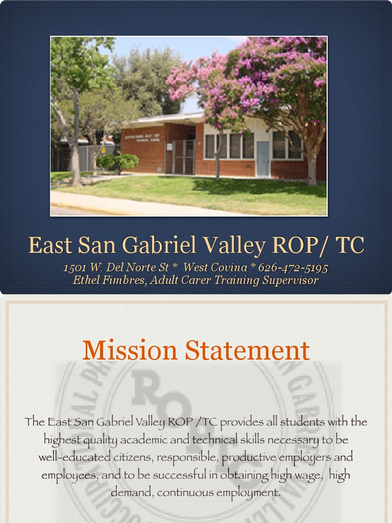 East San Gabriel Valley ROP/ TC | PDF | Vocational Education | Higher ...