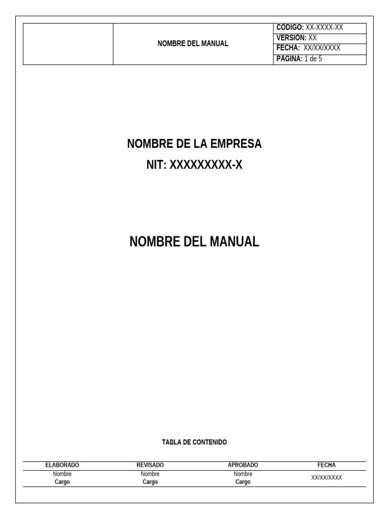PLANTILLA MANUALES | PDF