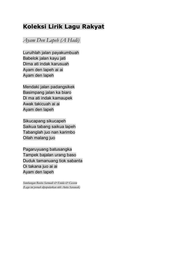 lirik lagu ulek mayang - Jacob Gibson