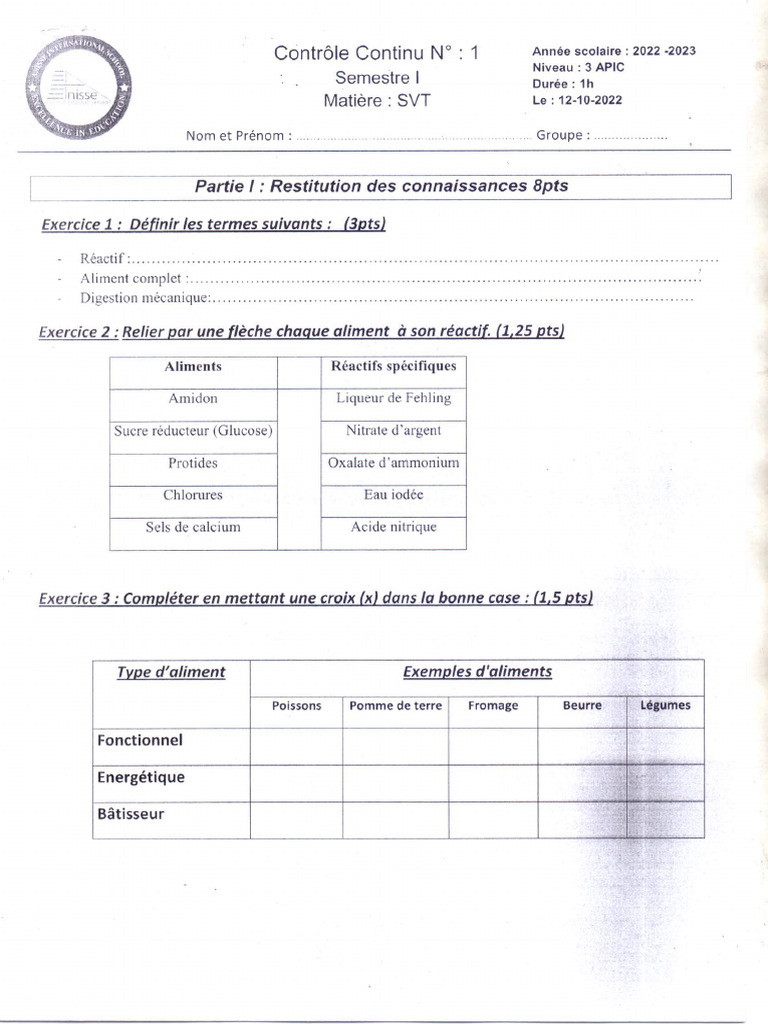 Ais 3apic 2223 S1 C1 SVT | PDF