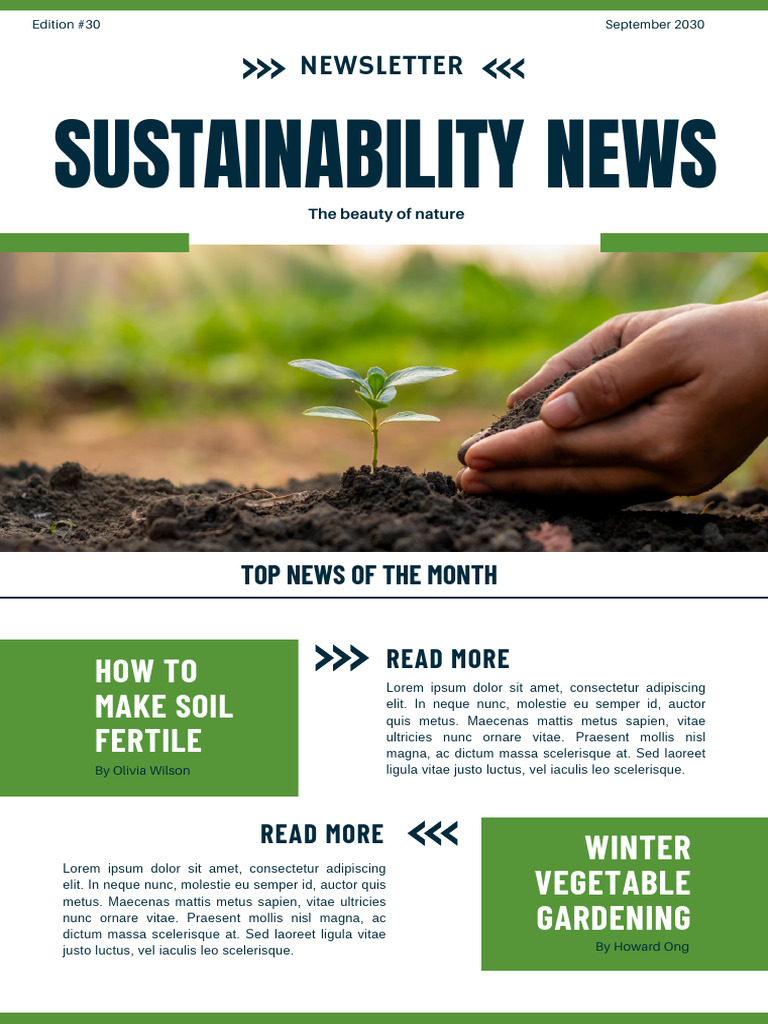 White and Green Professional Nature Sustainability Newsletter | PDF