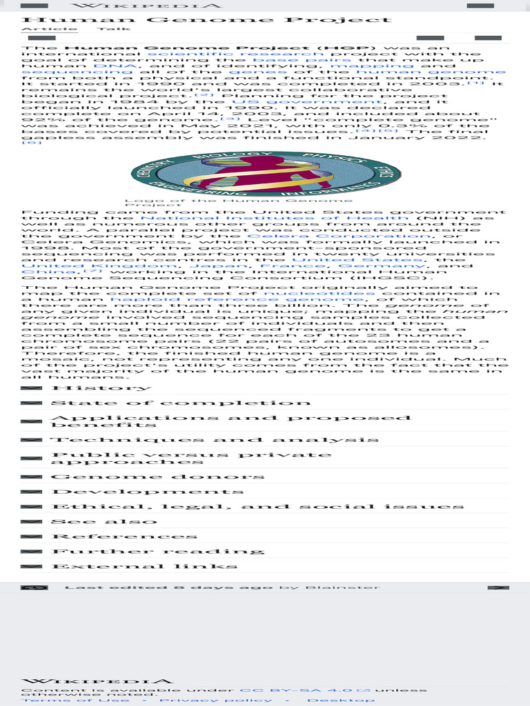 Human Genome Project - Wikipedia | PDF | Human Genome | Genome