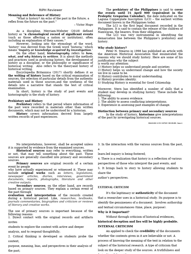 RIPH Reviewer I MYR01 | PDF | Corazon Aquino | Philippines