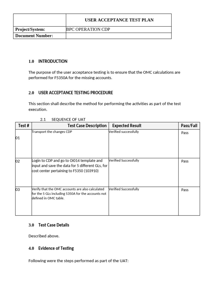 CHG00270940 UAT Test Results | PDF