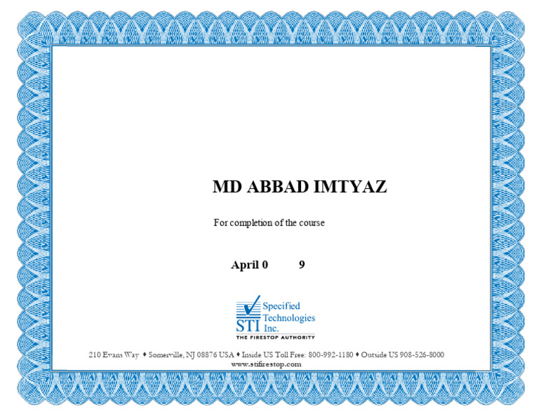 ABBAD - What Is Firestopping - The Basics - Completion Certificate | PDF