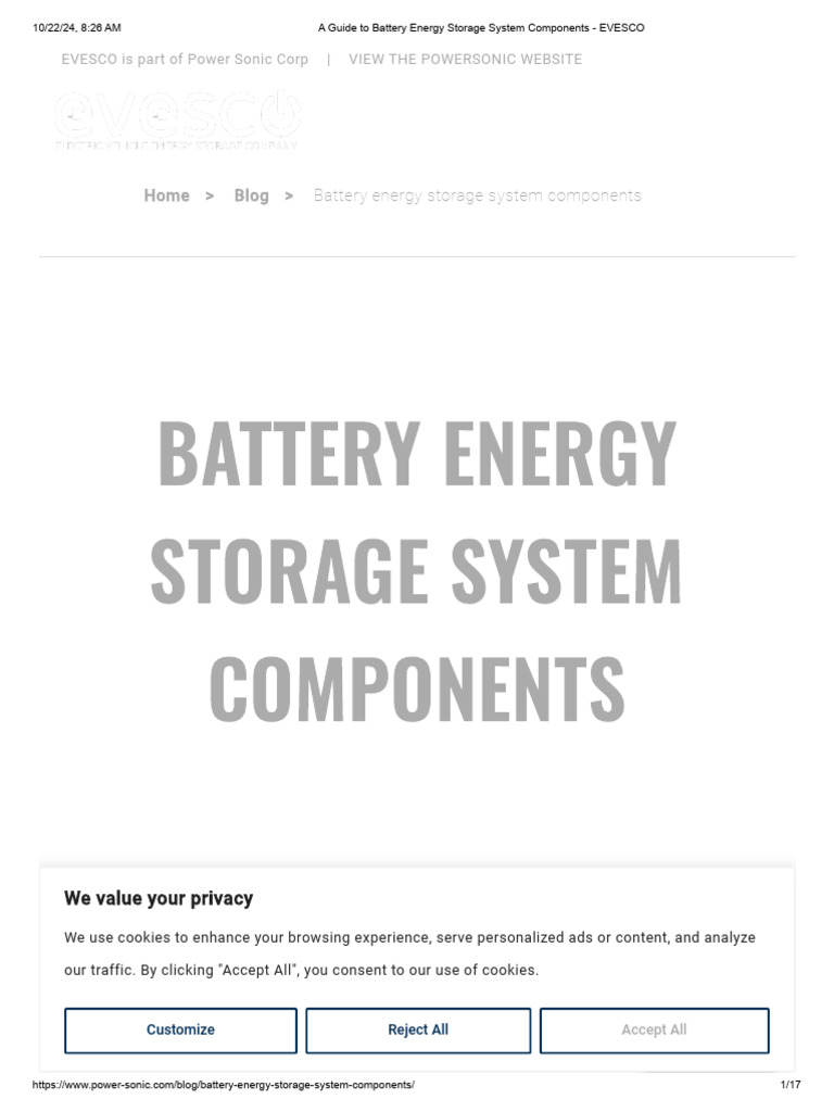Key Components of Battery Storage Systems | PDF | Battery Charger ...