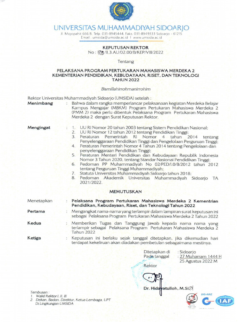 1773.SK Pelaksana Program PMM 2 Tahun 2022 1 | PDF