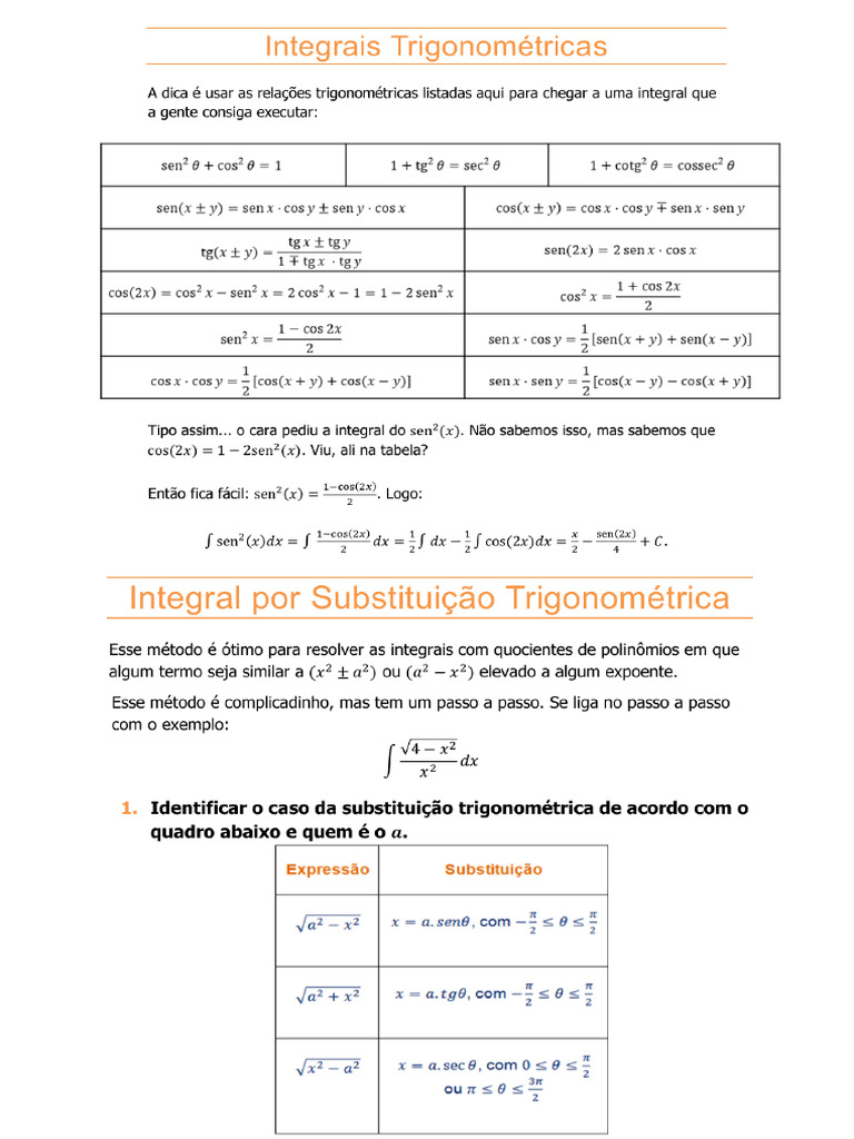 Resumo Integrais | PDF