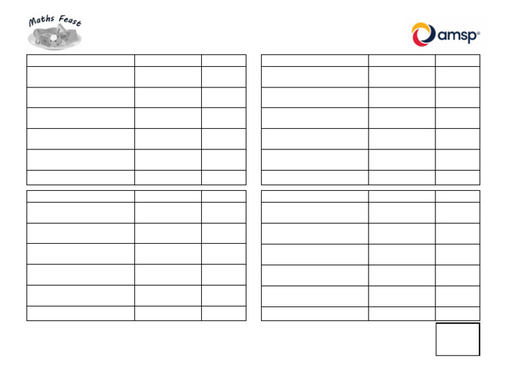 AMSP Maths Feast 2019 Round 4 Relay Student Answer Sheet | PDF | Chess