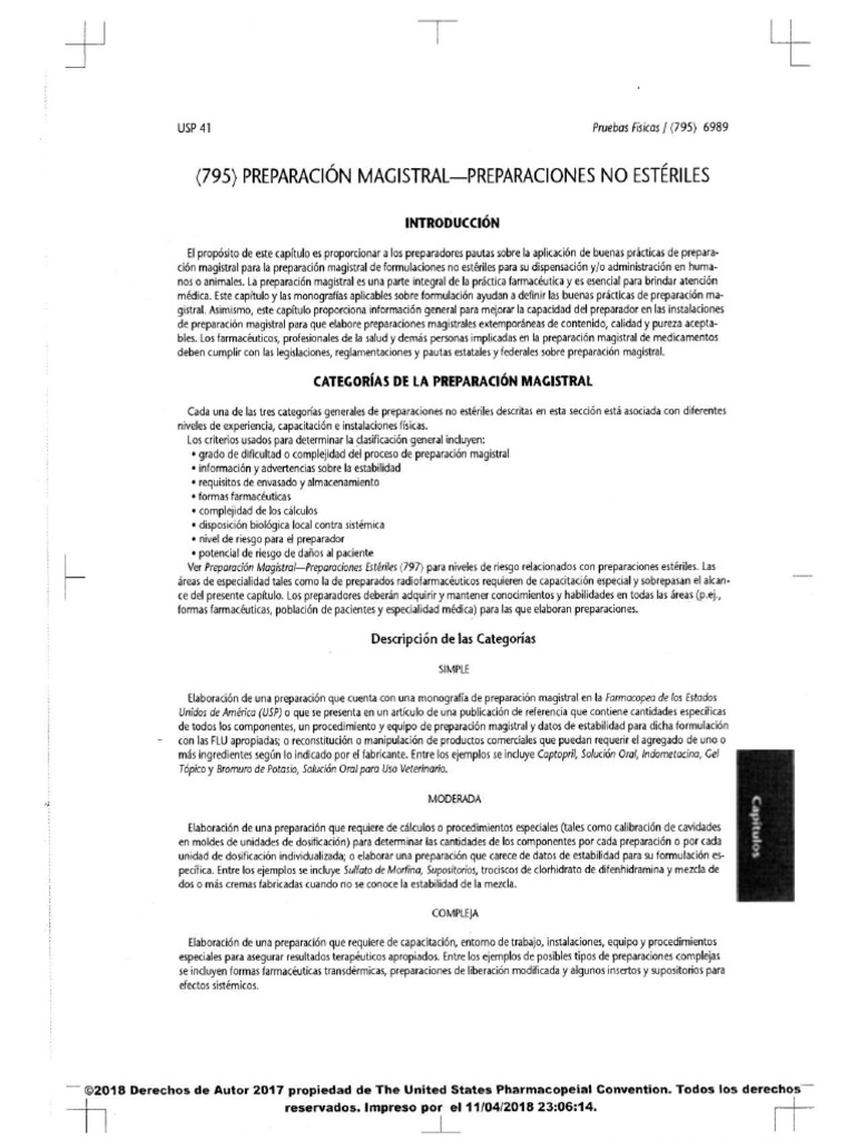 USP, Capítulo 795 - Magistrales | PDF