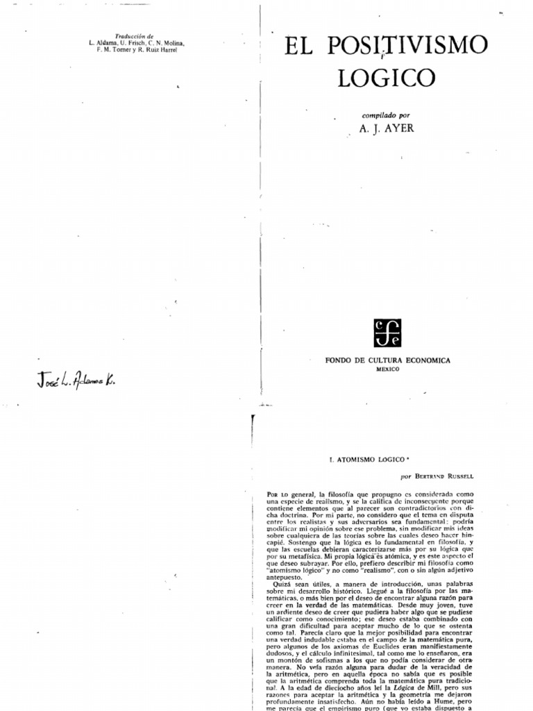 Atomismo Lógico en la Filosofía de Russell | PDF | Lógica | Proposición