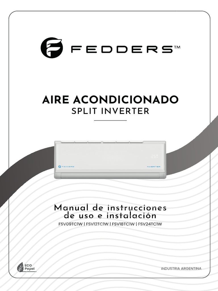Manual Fedders Inverter | PDF | Aire acondicionado | Control remoto