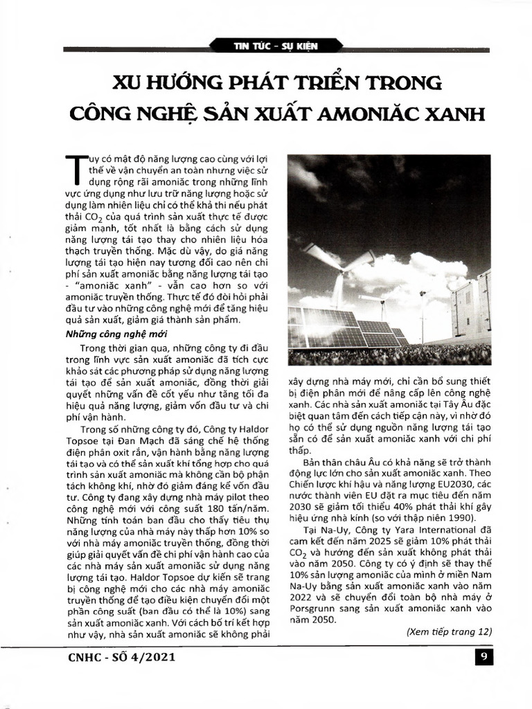 Xu Hư NG S D NG Amoniac Xanh | PDF