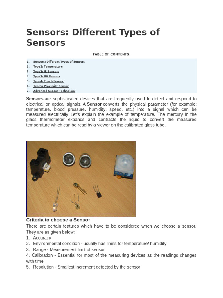 Sensor | PDF | Sensor | Thermocouple