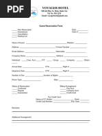Hotel Guest Registration Form Template | PDF