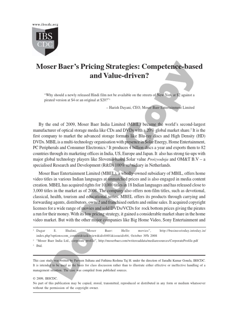 Moser Baer | PDF | Compact Disc | Dvd