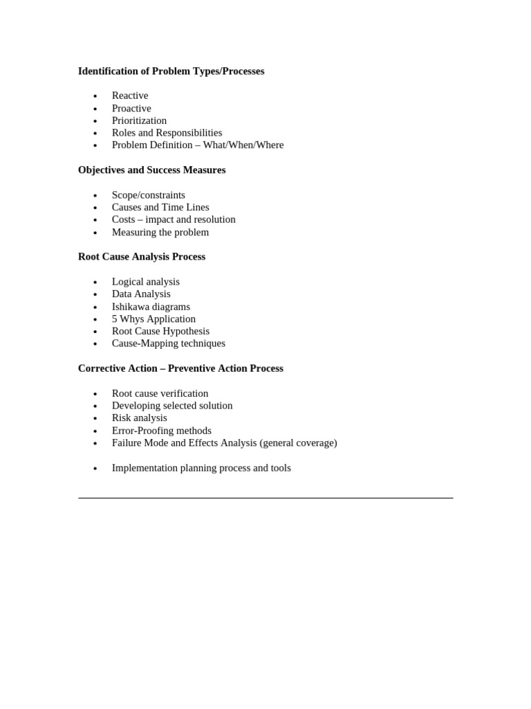 Identification of Problem Types/Processes | PDF