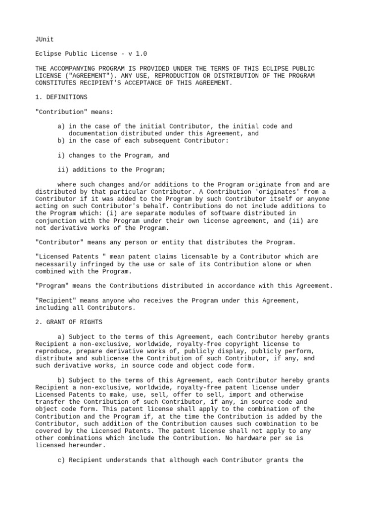LICENSE Junit | PDF | License | Patent