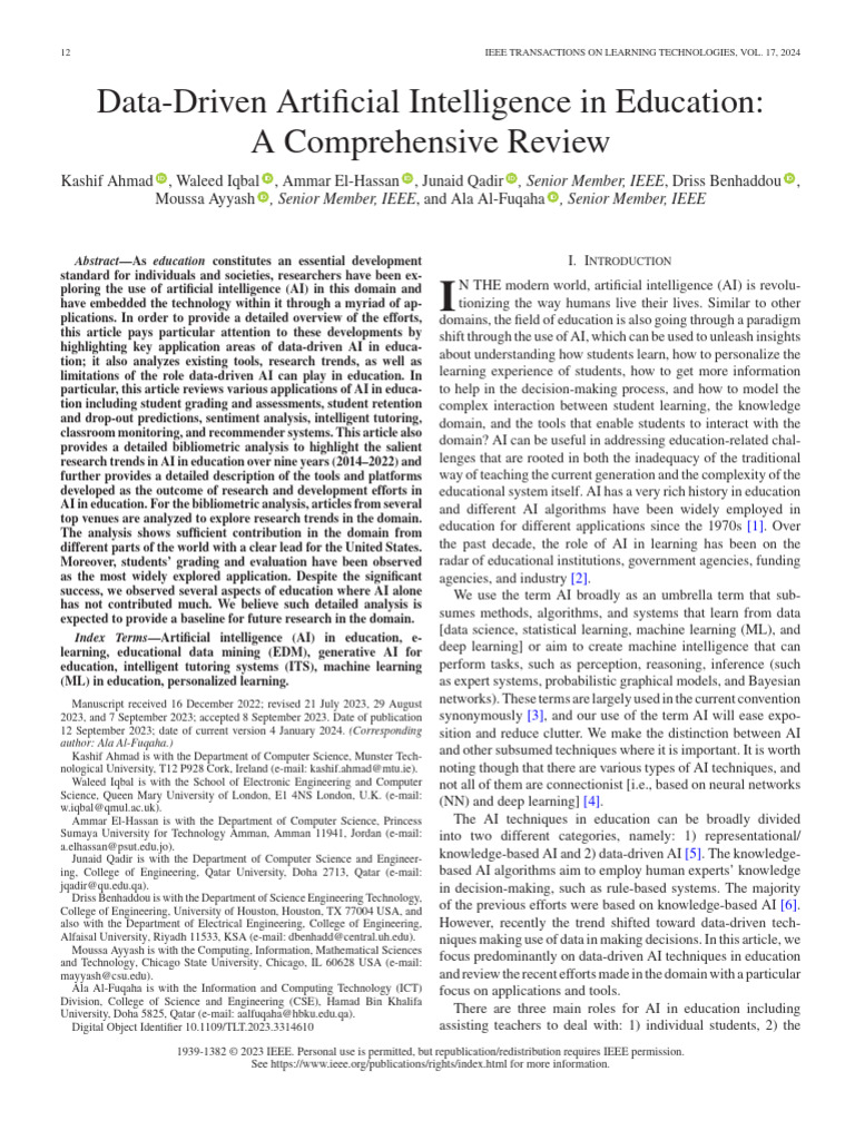 Data-Driven_Artificial_Intelligence_in_Education_A_Comprehensive_Review | PDF | Artificial ...