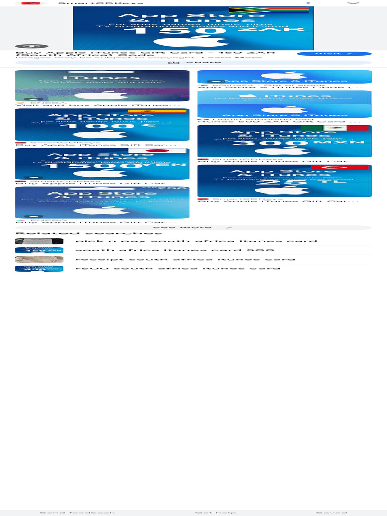 Buy iTunes Gift Card 150 ZAR South Africa | PDF