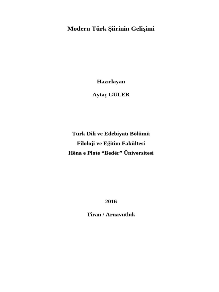 Modern Turk Siirinin Gelisimi | PDF