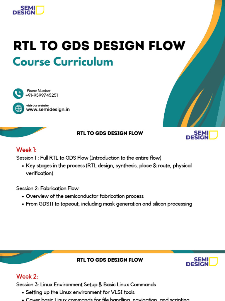 RTL to GDS Design Flow Course | PDF | Logic Synthesis | Computer ...