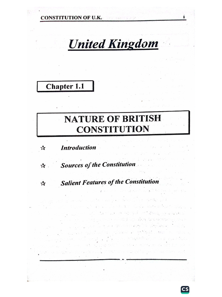 Constitution of UK | PDF