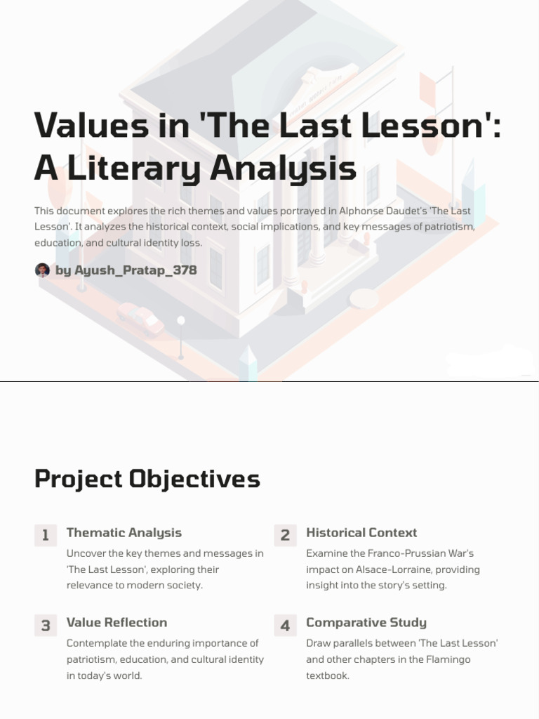 Values in The Last Lesson A Literary Analysis | PDF