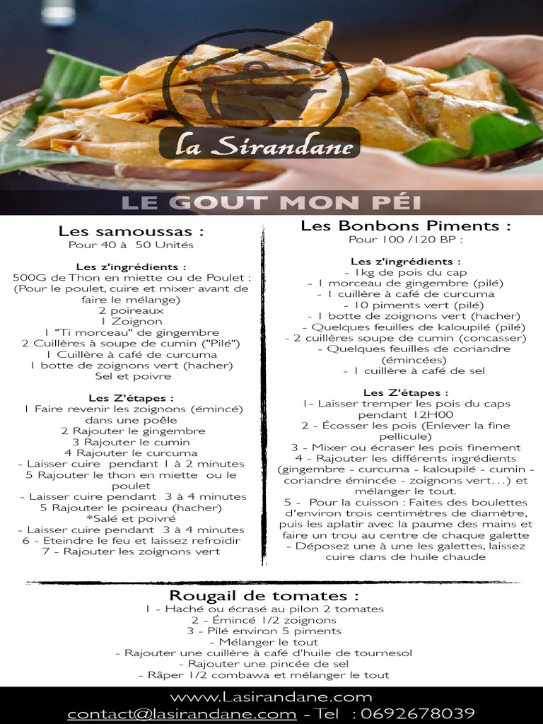 Recettes créoles de La Sirandane | PDF | Cuisine asiatique | Cuisine