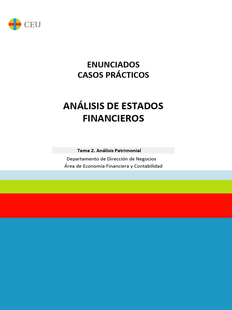 24-25 AEF Ejercicios Tema 2 ENUNCIADO | PDF | Contabilidad | Capital de trabajo